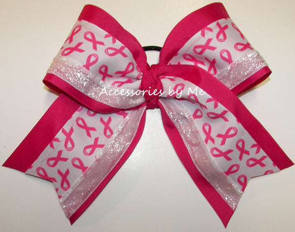 Pink Cancer Cheer Bow, Pink Ribbon Cancer Bows, Bulk Pink Cancer Bows ...
